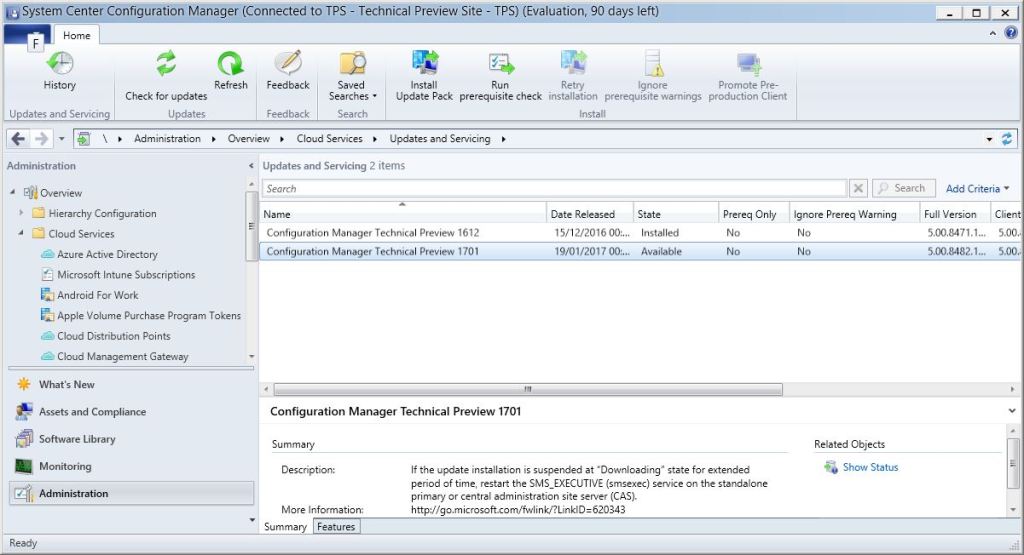 Update 1701 for ConfigMgr Technical Preview Branch – SCCMentor – Paul ...