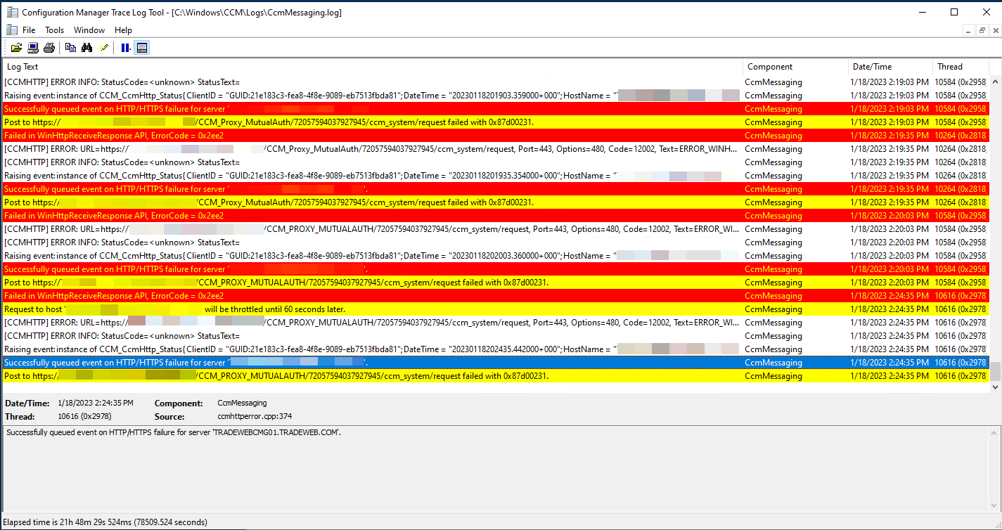 ConfigMgr CMG Connection Analyzer reports Testing the CMG channel for ...