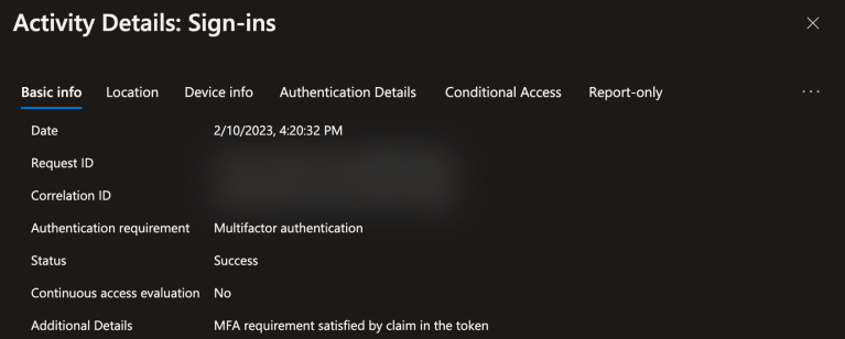 Mfa Requirement Satisfied By Claim In The Token
