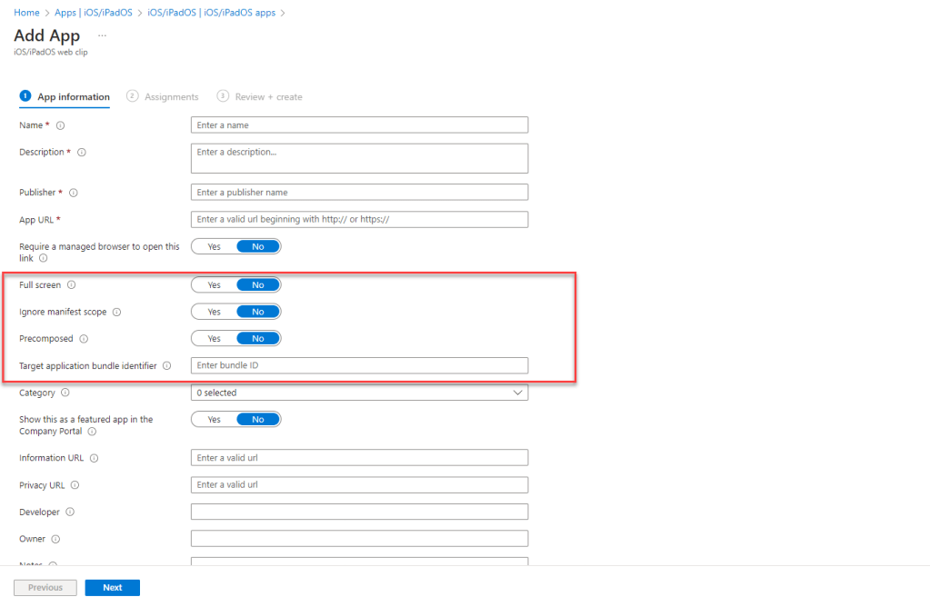 New settings available for the iOS/iPadOS web clip app type – SCCMentor ...