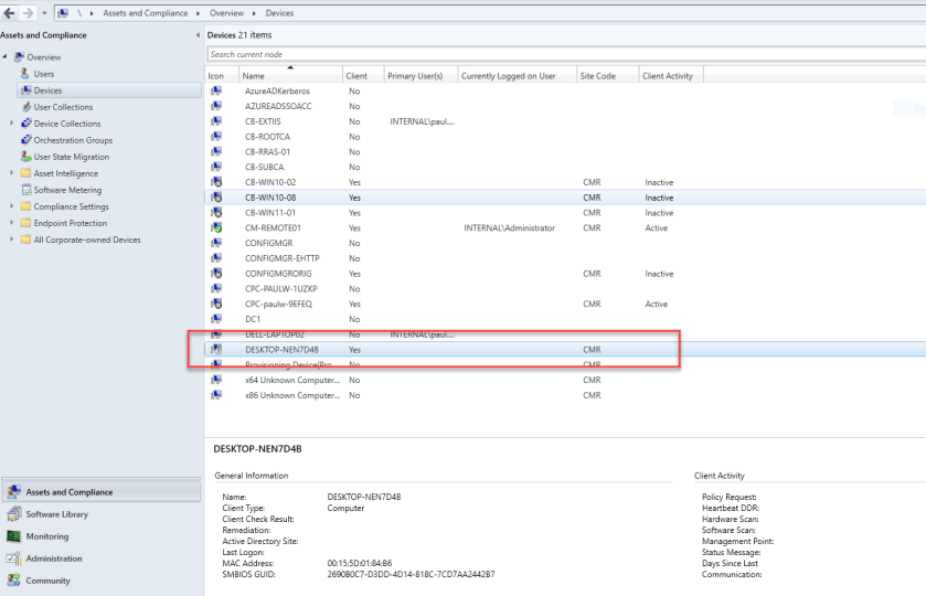 Targeted usage of the Cloud Management Gateway for Entra ID devices ...